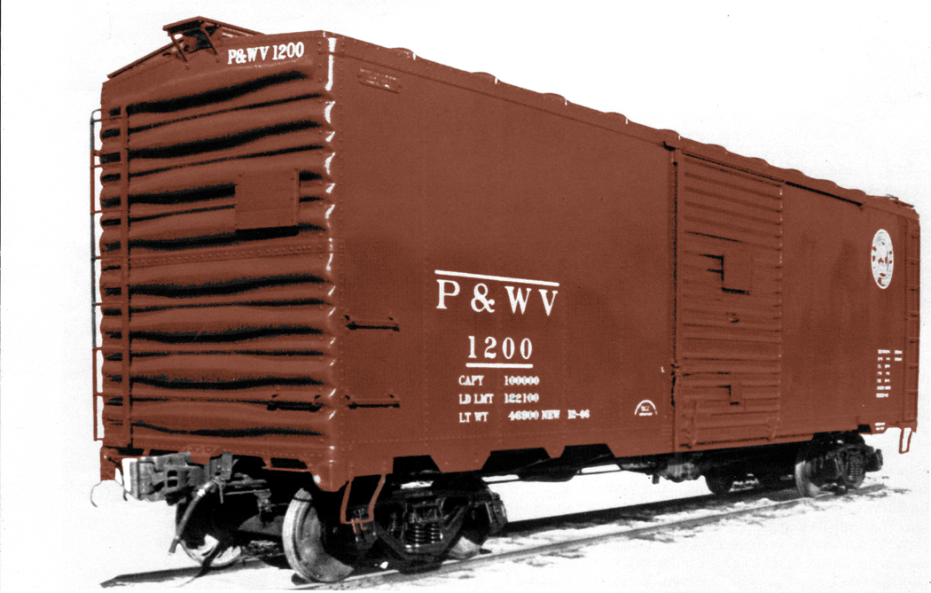 P&WV AC&F Box Cars P&WV 1200 AC&F Box Car as delivered 3/47. Box car ...